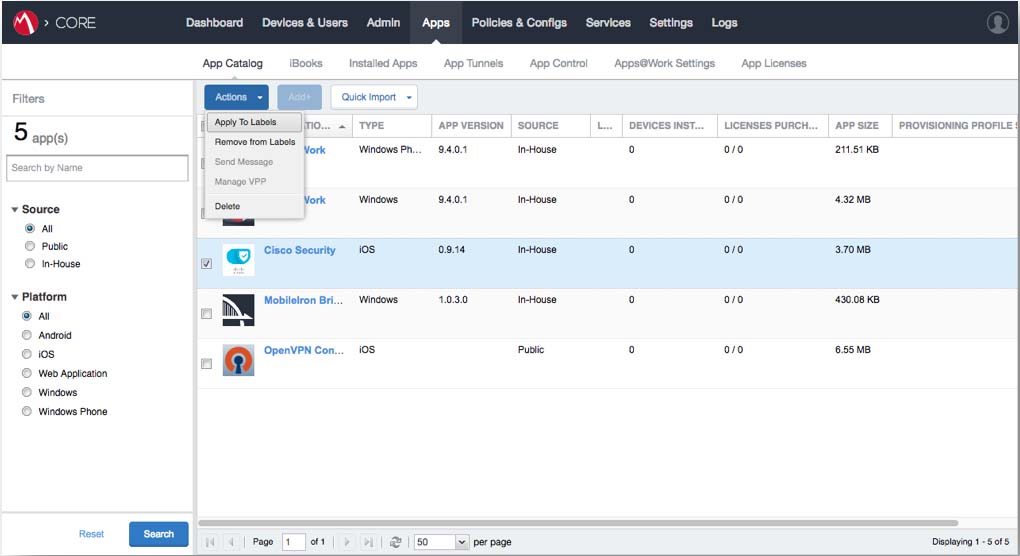 MobileIron Configuration