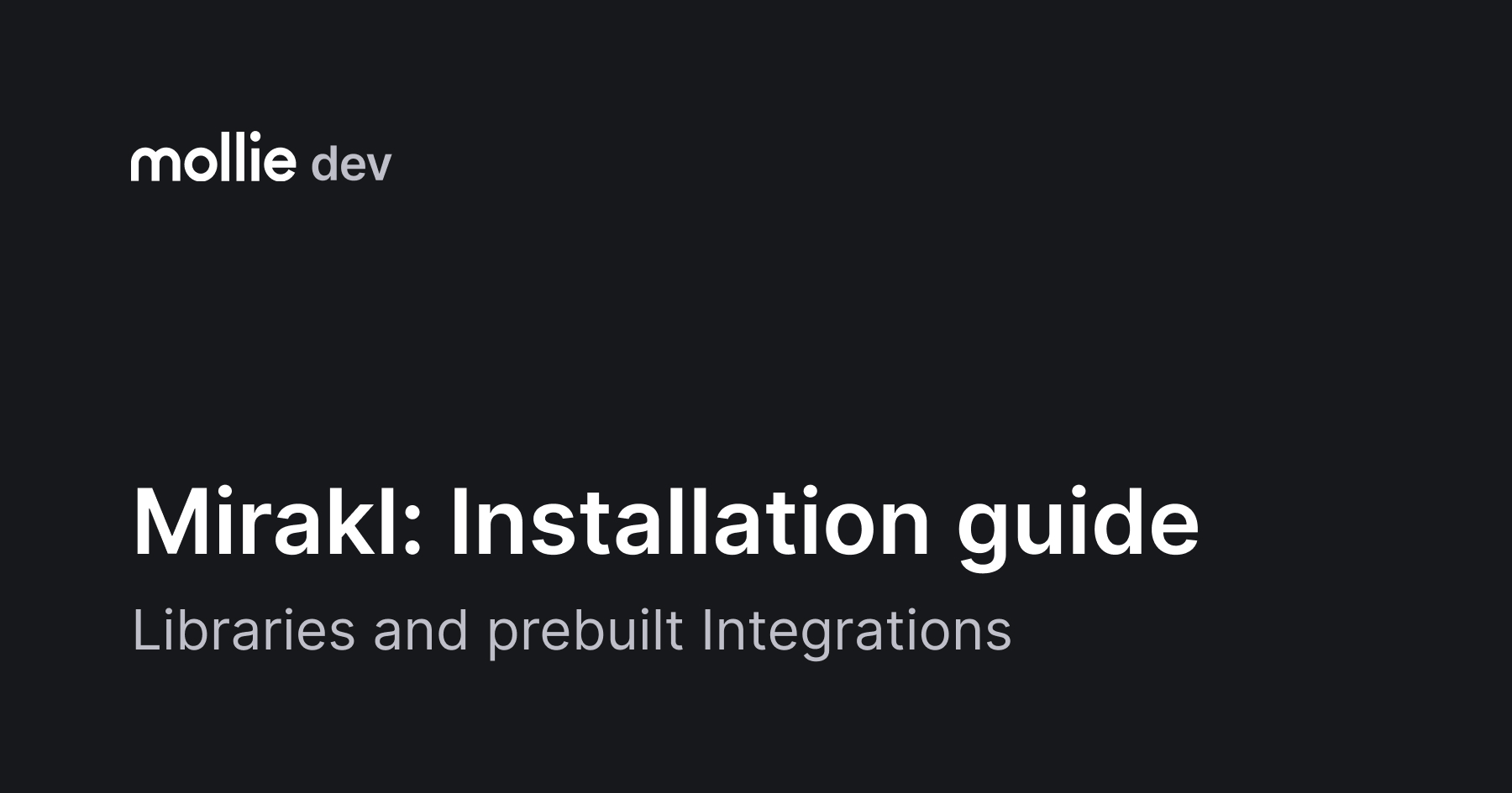 Mirakl: Installation guide | Mollie Documentation