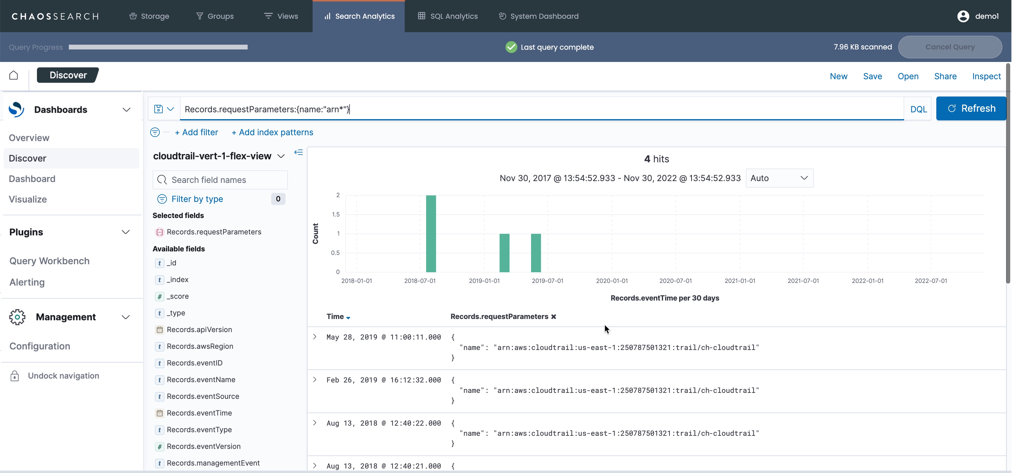 Searching JSON Views