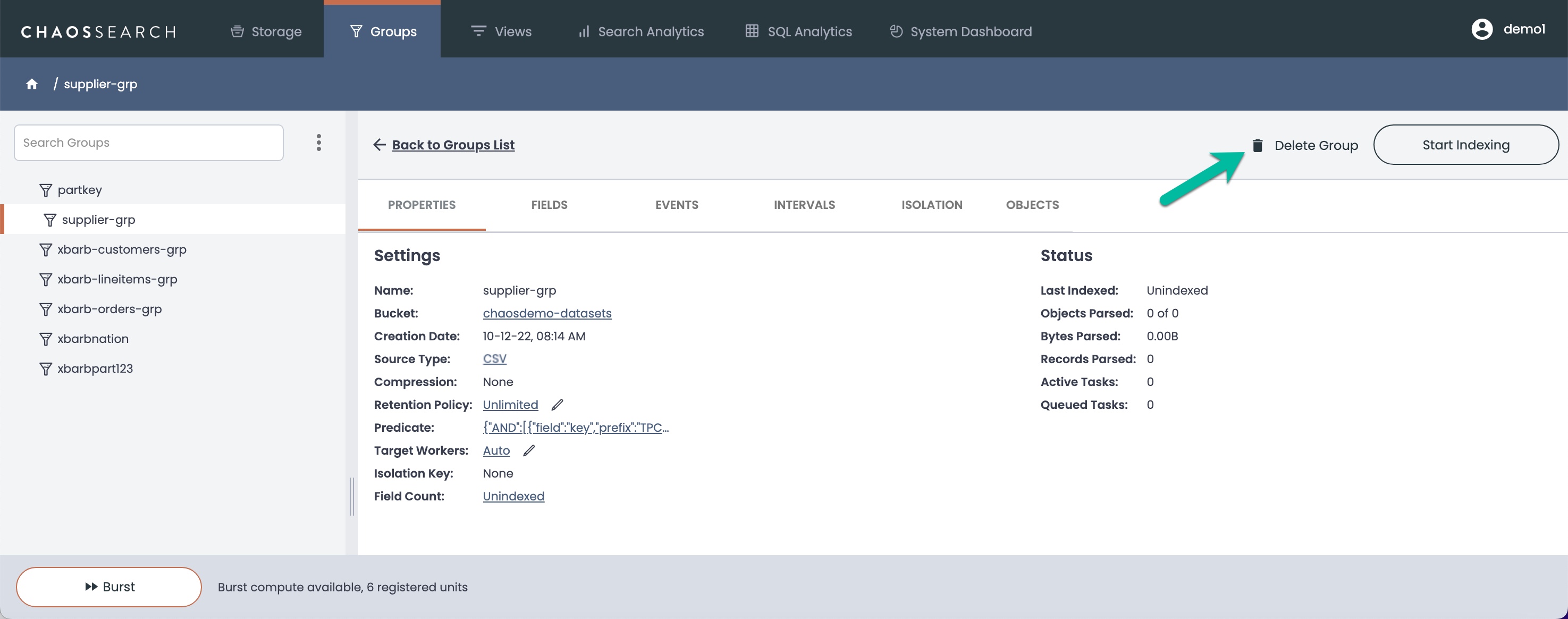 Deleting Object Groups