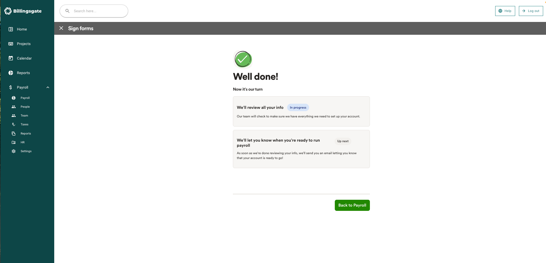 Completing Onboarding