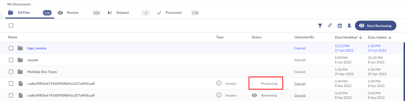 Document Lifecycle Stages