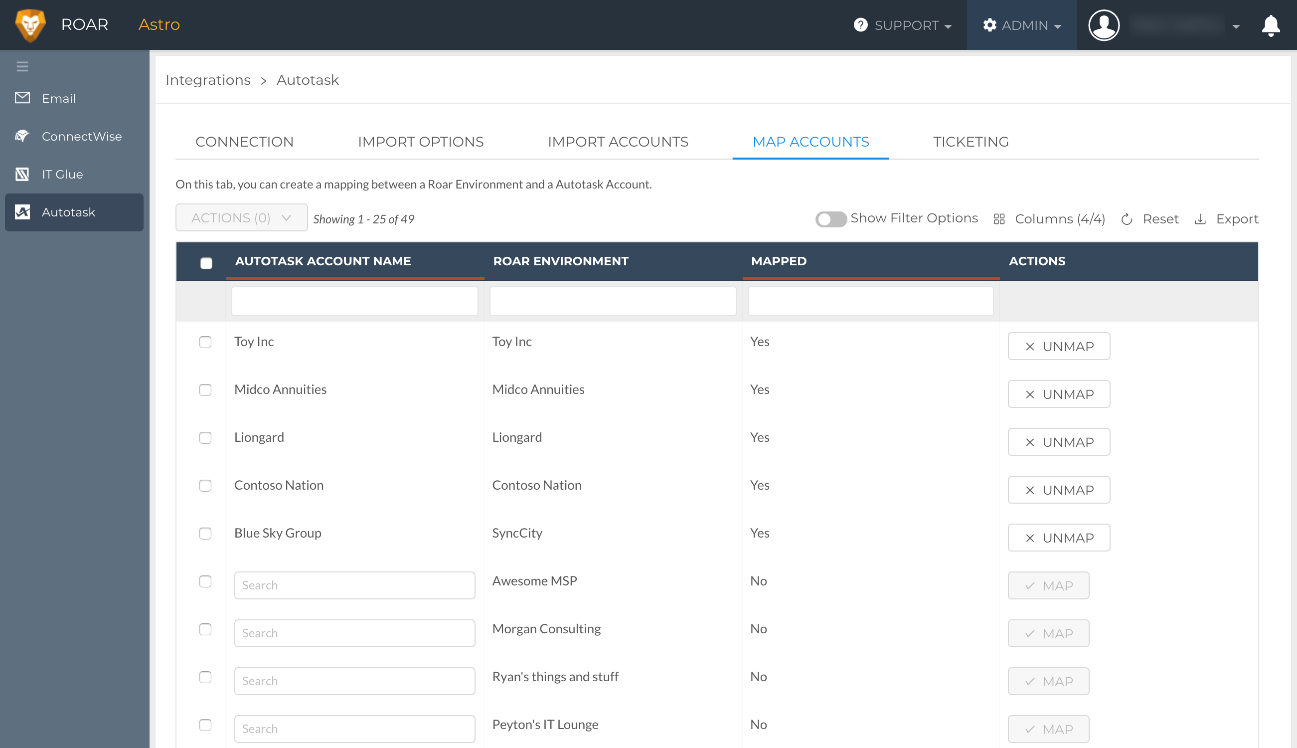 Import & Map Accounts from Autotask
