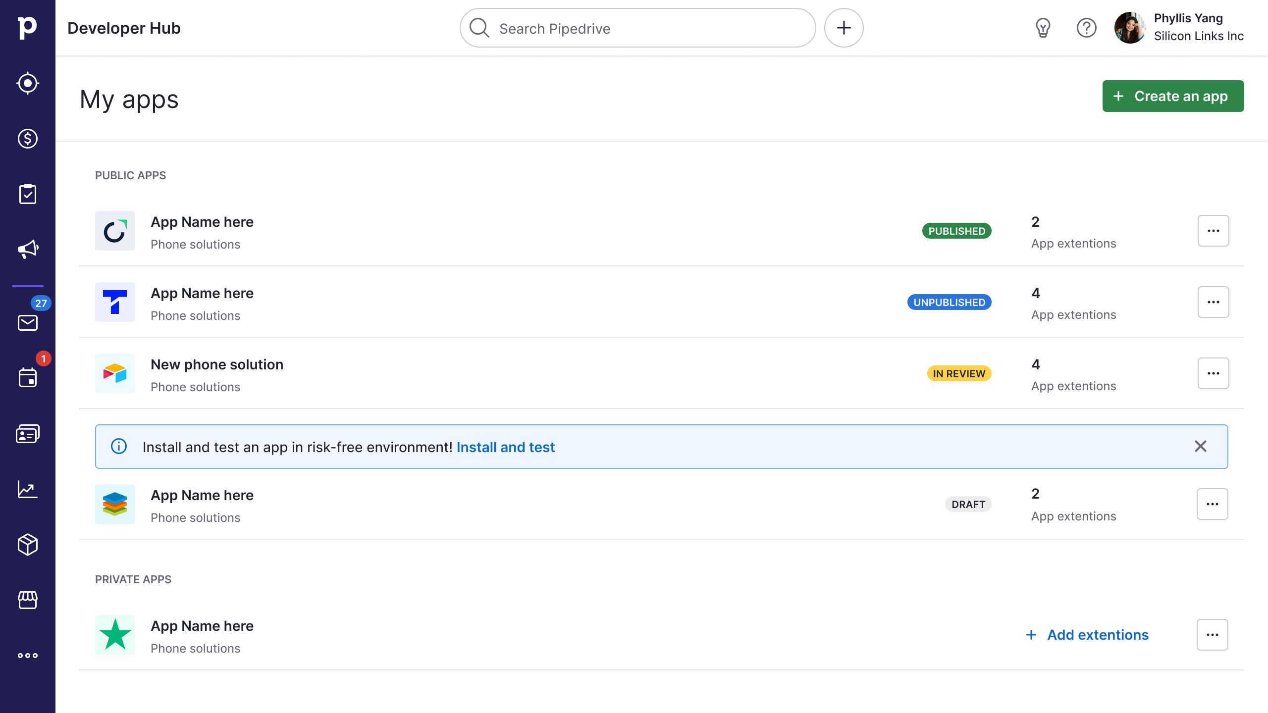 Registering a public app