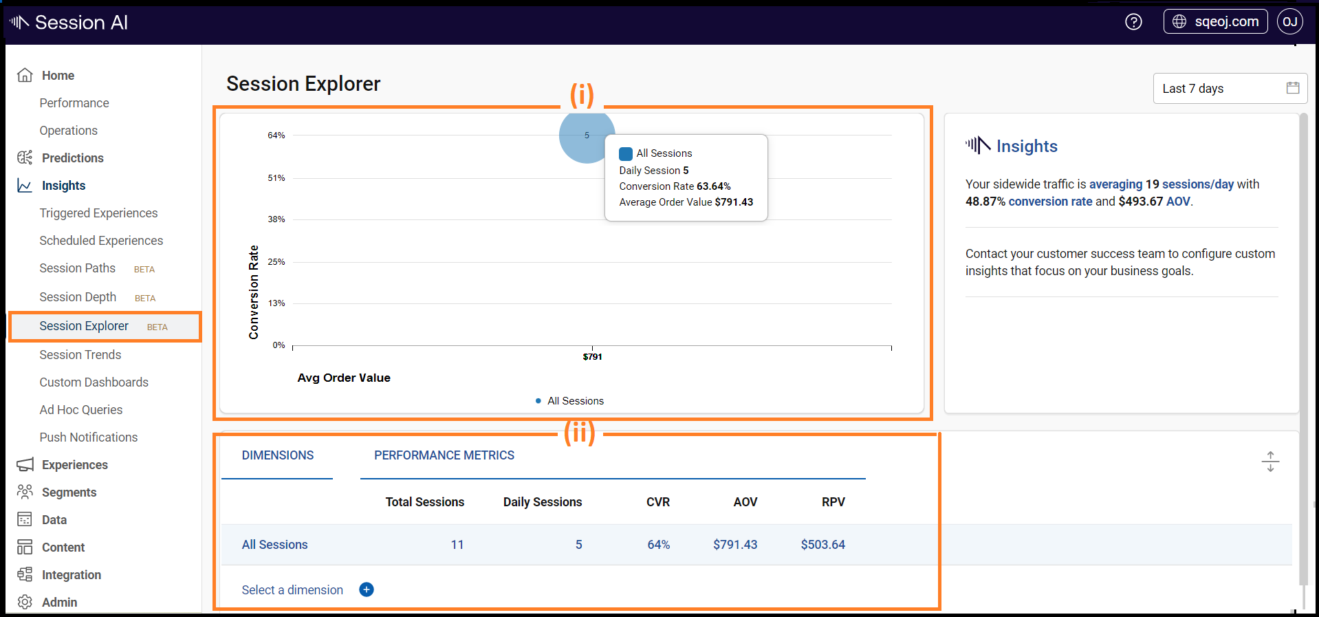 Viewing Session Explorer