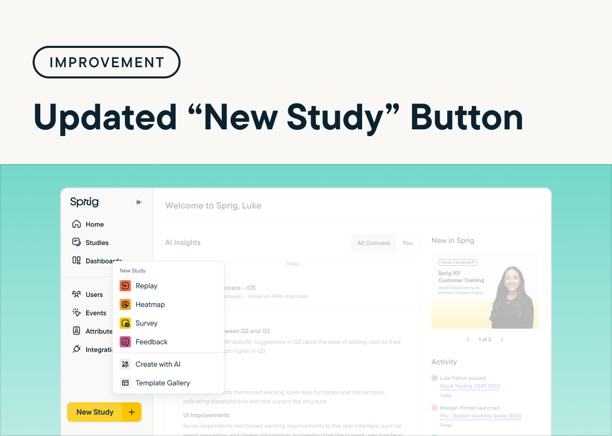 Simplify Your Workflow with the Improved "New Study" Button