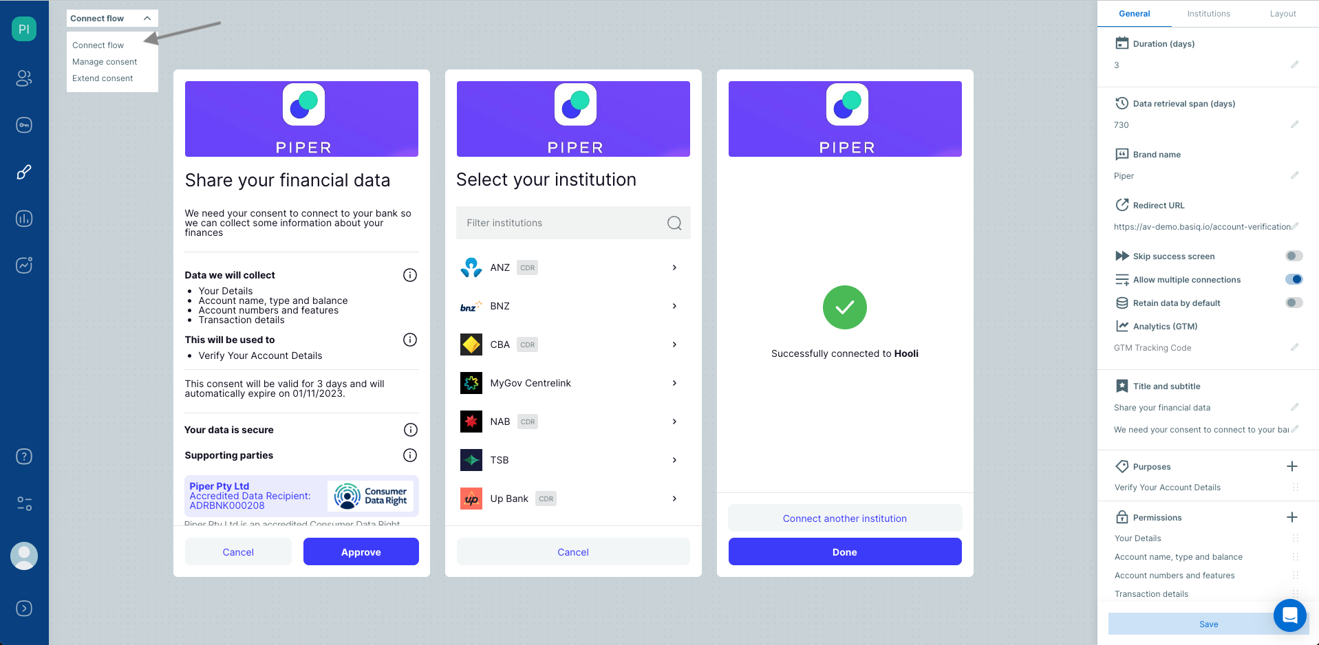 Basiq's Customise UI Basiq's Customise UI