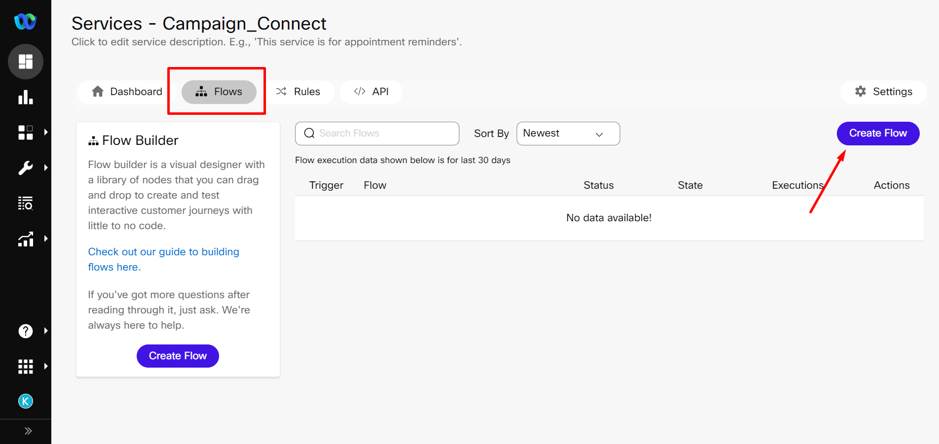 Step 1 Creating An Rcs Flow In Webex Connect 4136