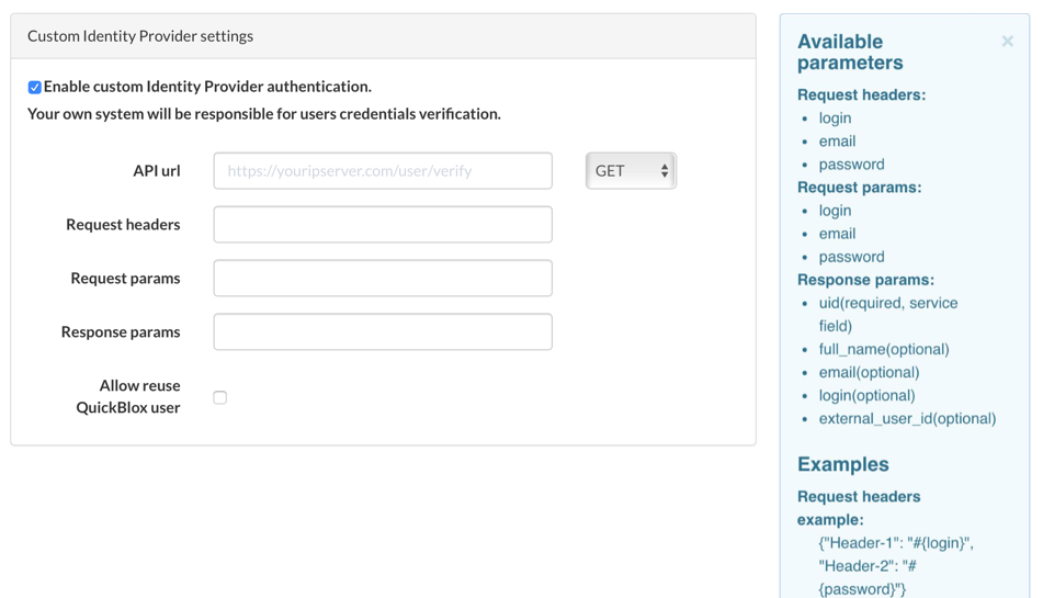 Custom Identity Provider