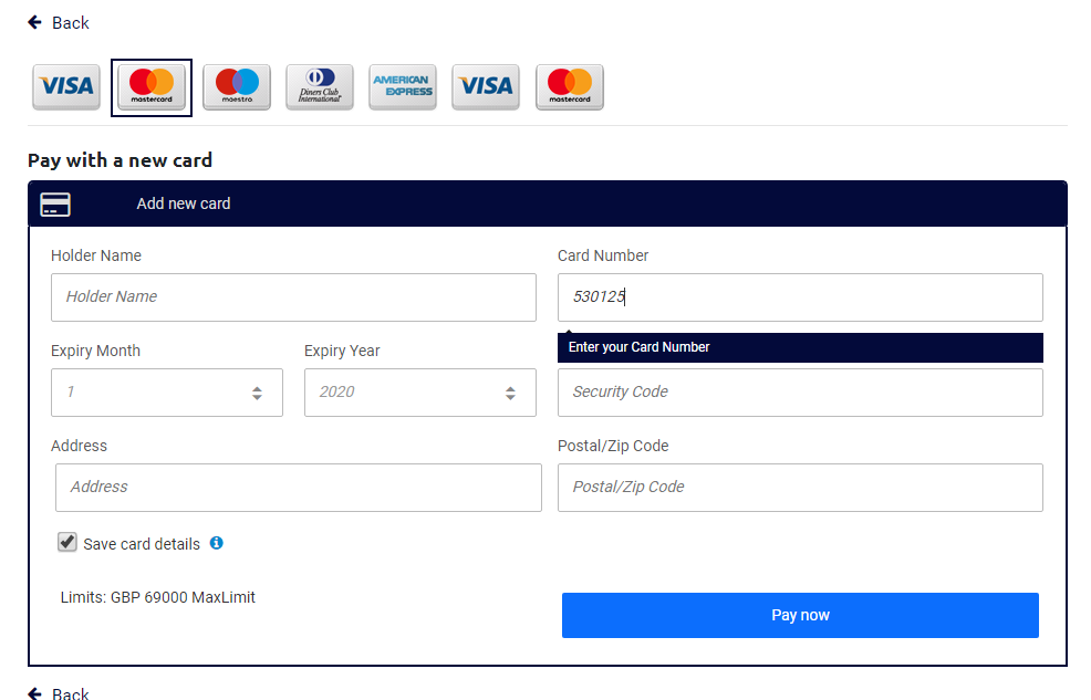 Card Deposits with AVS