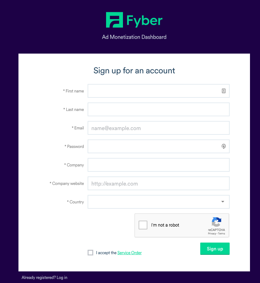 Signing Up With Fyber