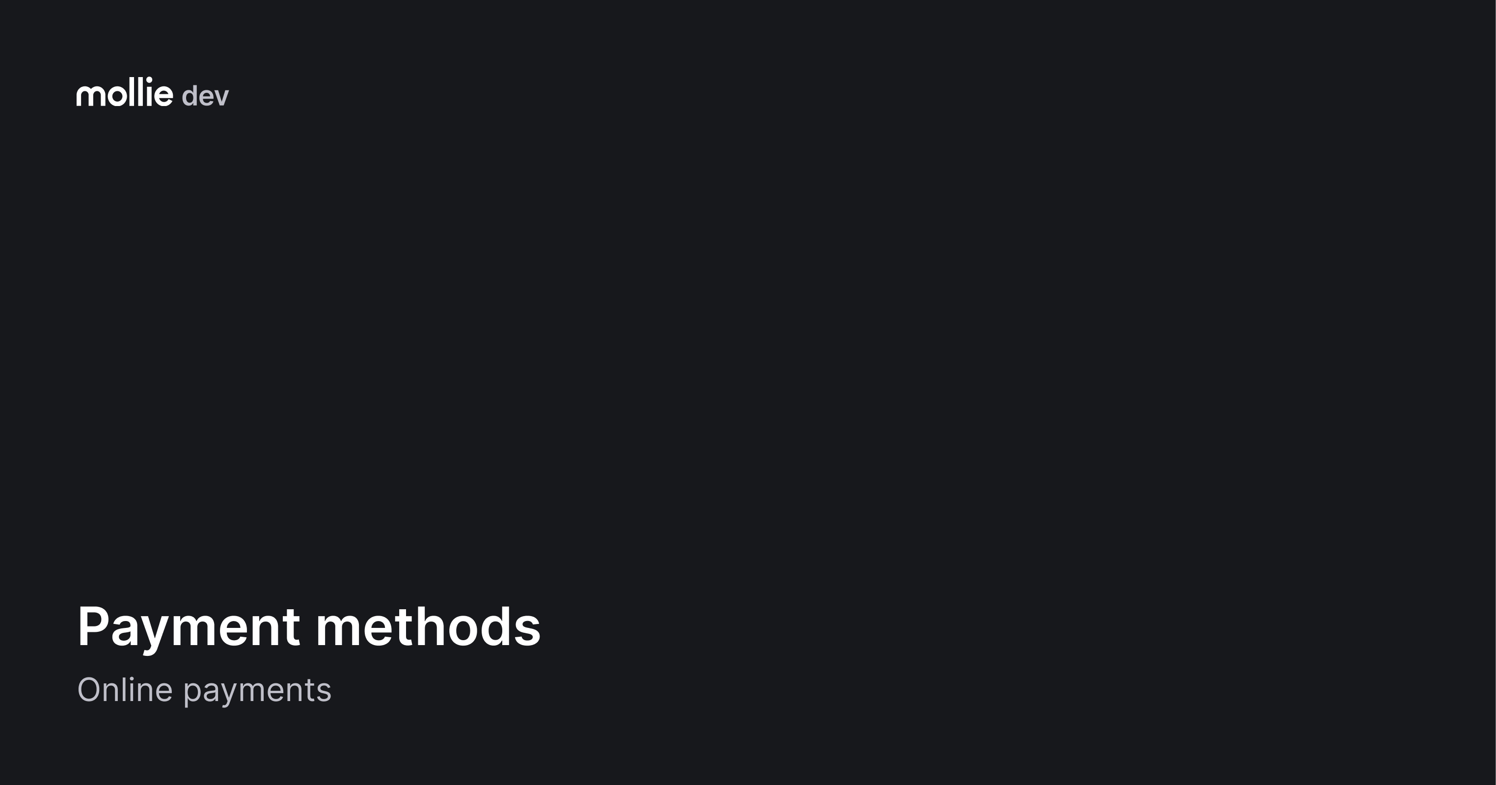 Payment methods | Mollie Documentation