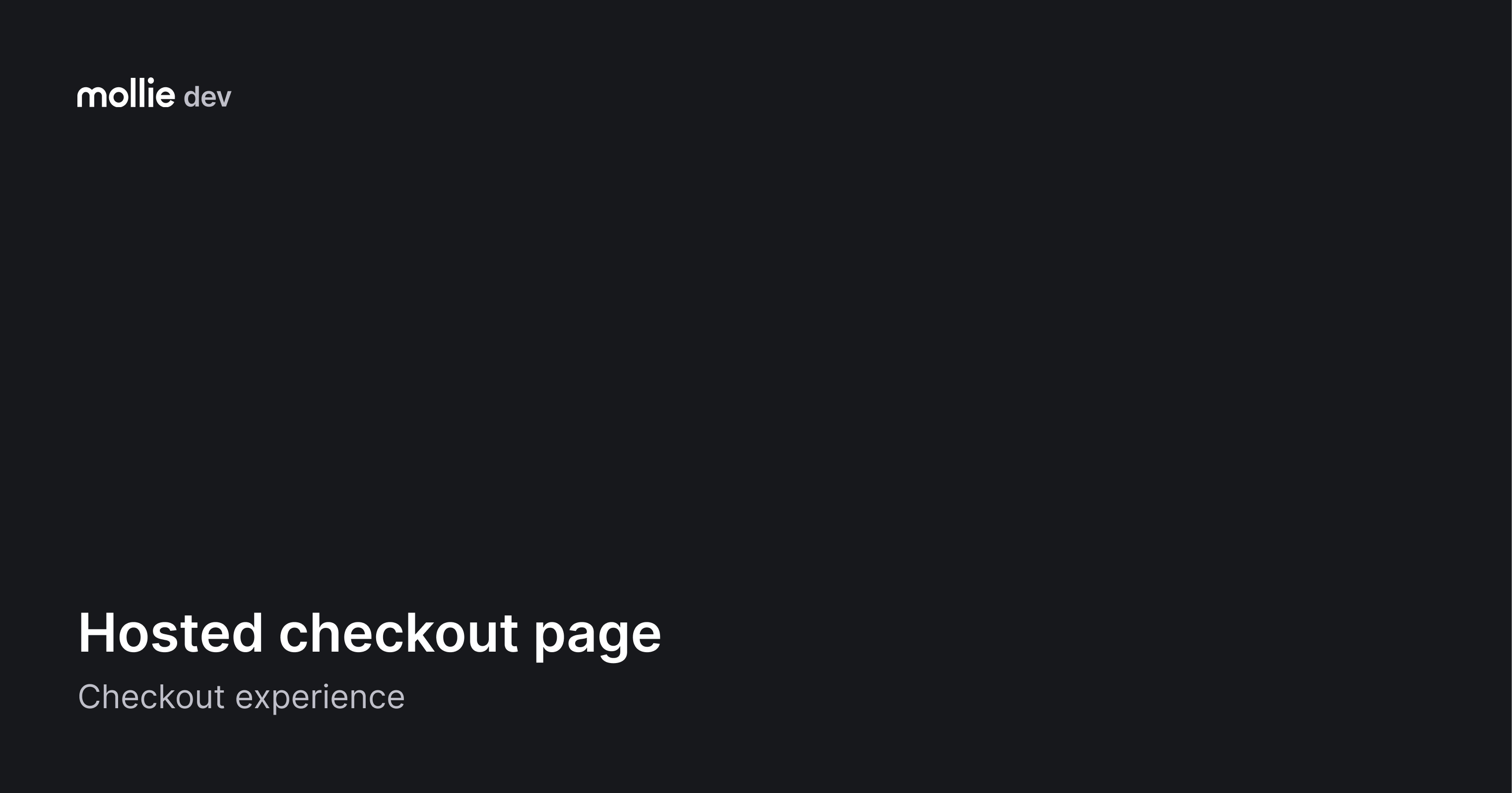 Hosted checkout page | Mollie Documentation