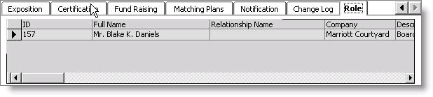 Manage customers window - Role tab