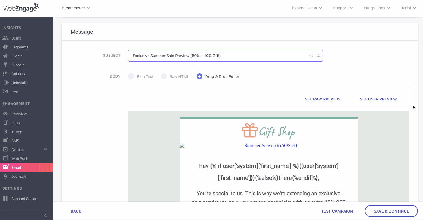 Using the Drag & Drop Editor