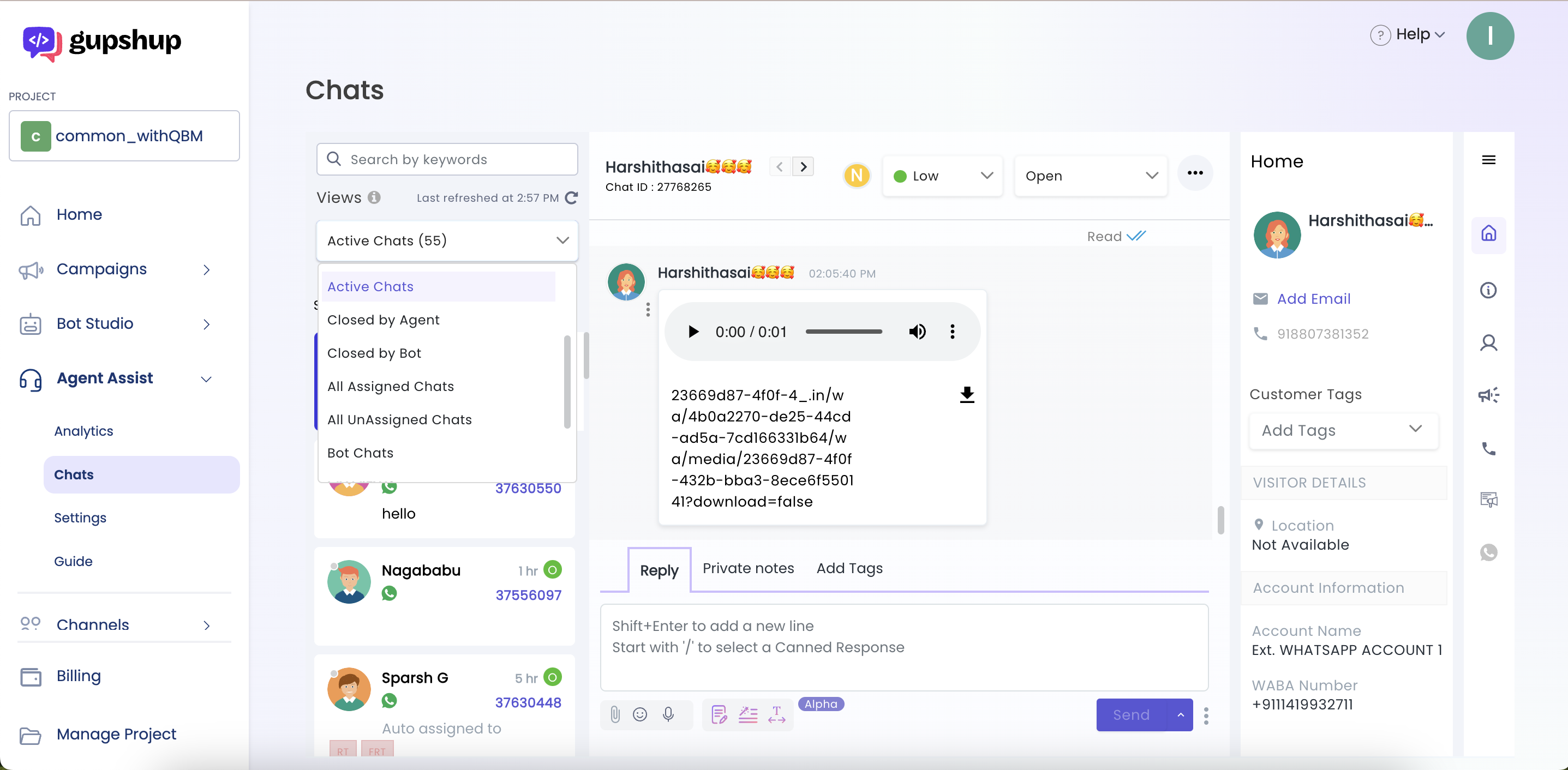 Efficient Chat Navigation for Different User Roles Through Views