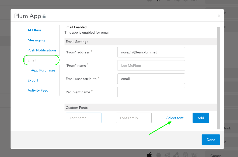 Add custom fonts for email