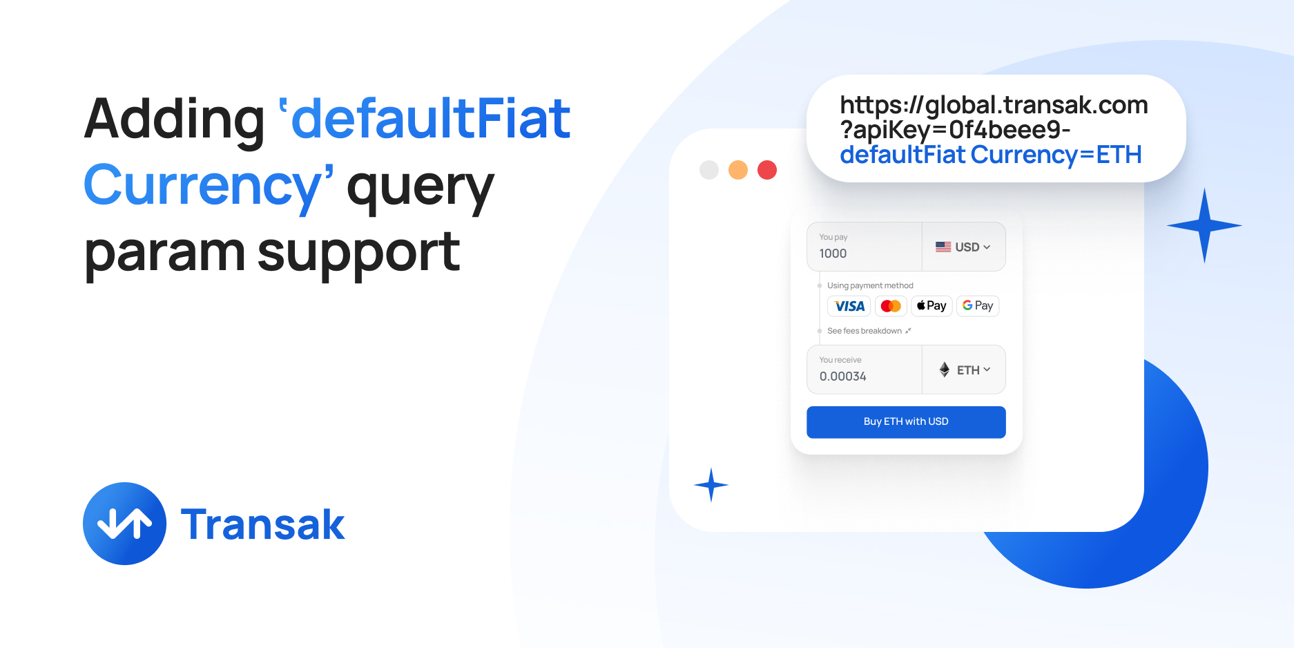 Adding `defaultFiatCurrency` query param support Adding `defaultFiatCurrency` query param support
