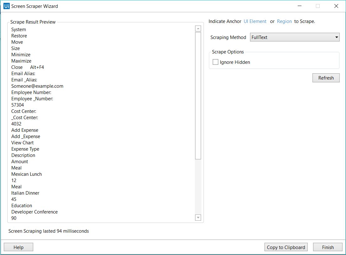 Examples of Using Output or Screen Scraping Methods