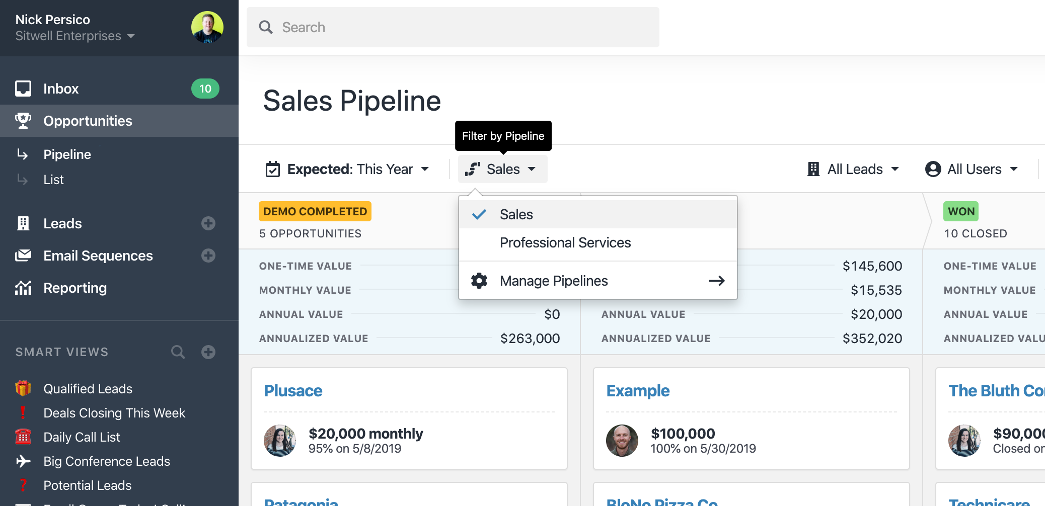 Opportunity Pipeline View