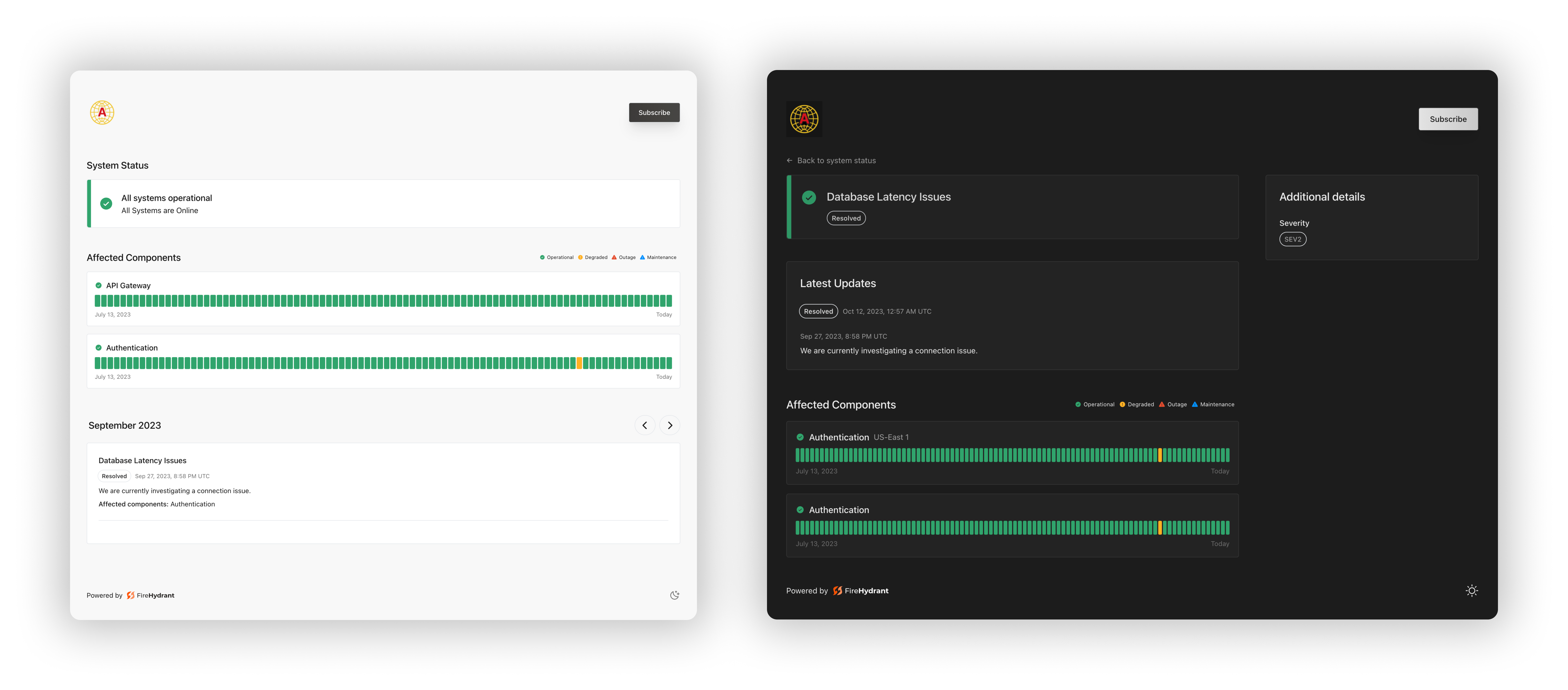 Setup and Configuration | FireHydrant Status Pages