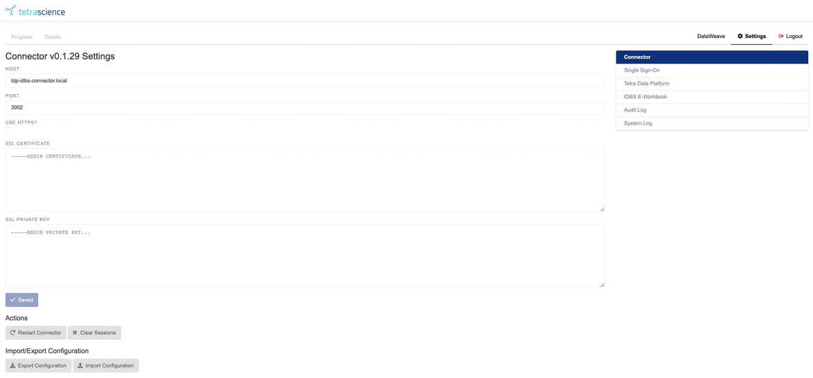 IDBS Connector - Admin Configuration
